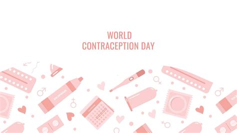 Banner Poster World Contraception Day In Flat Pack Style Different