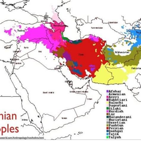 Geographical Map Of The Ethnic Structure Of Iran And Neighboring