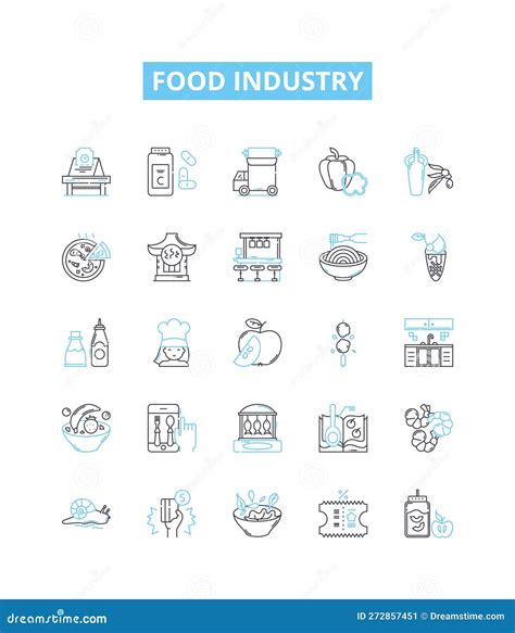 Food Industry Vector Line Icons Set Food Industry Production