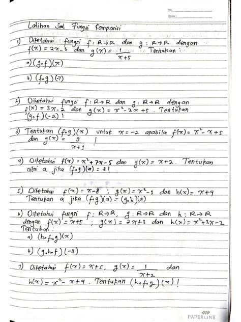 Latihan Soal Fungsi Komposisi Pdf