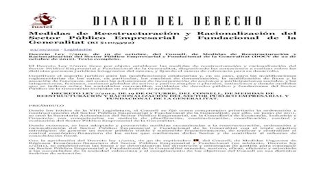 Medidas De Reestructuración Y Racionalización Del Sector Público