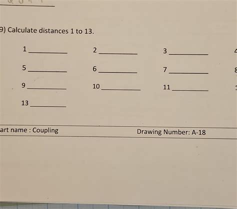 9 Calculate Distances 1 To 13 1 5 9 9 13 2 6 10 3 Chegg