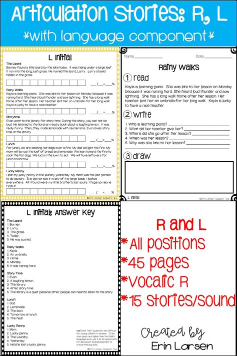 Reading Passages For Speech Therapy Lori Sheffields Reading Worksheets