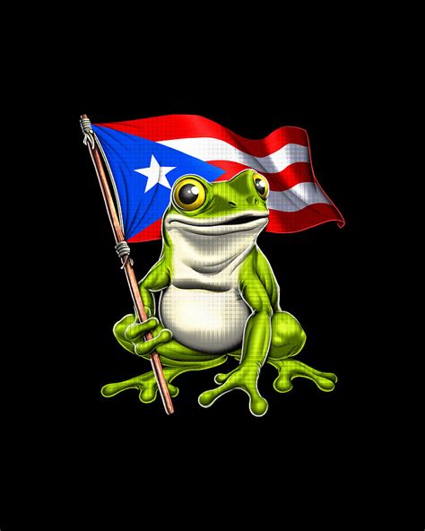 Coqui Frog Puerto Rico Flag By Nikolay Todorov