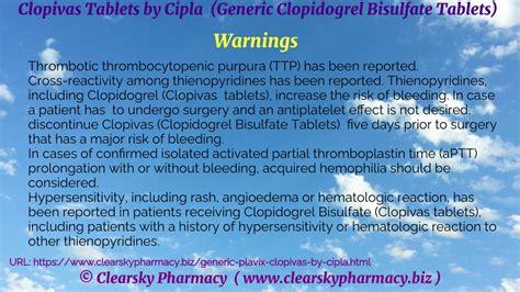 Ppt Clopivas Tablets By Cipla Generic Clopidogrel Bisulfate Tablets