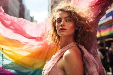 Lgbtq Community During Pride Parade Celebrating Pride Month With
