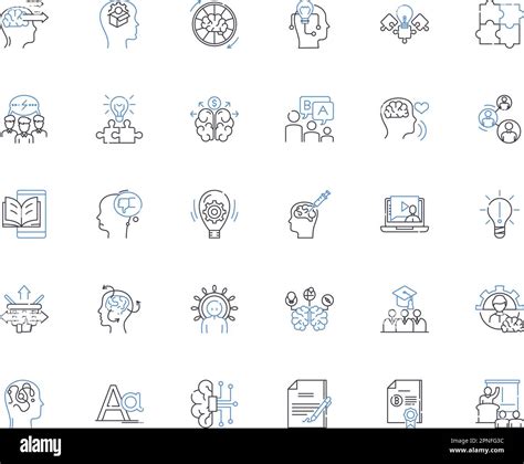Perspective Line Icons Collection Angle View Outlook Perception Standpoint Attitude