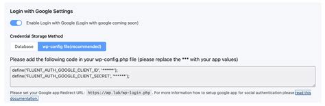 Configure Login With Google Fluentauth