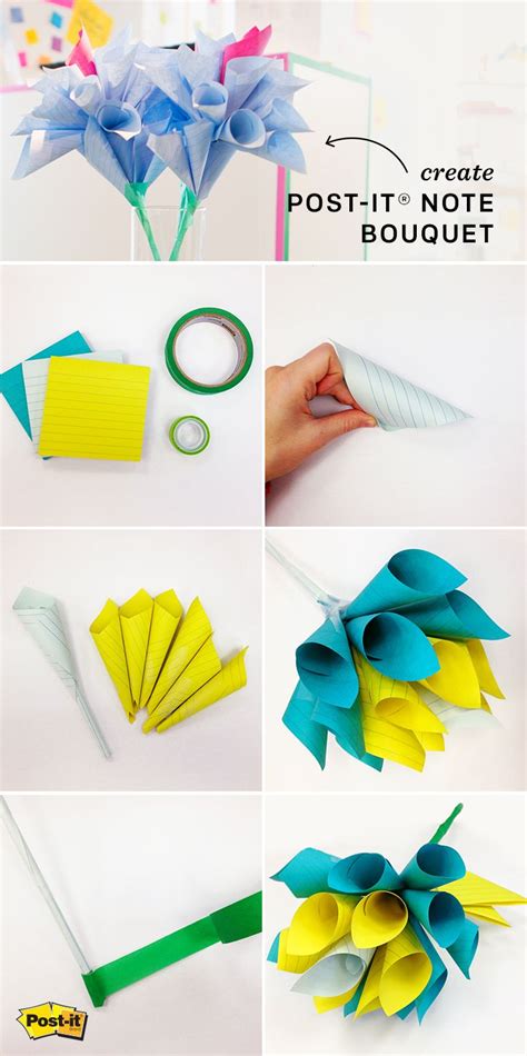 Post It Note Origami Flower Modern Poster Layouts