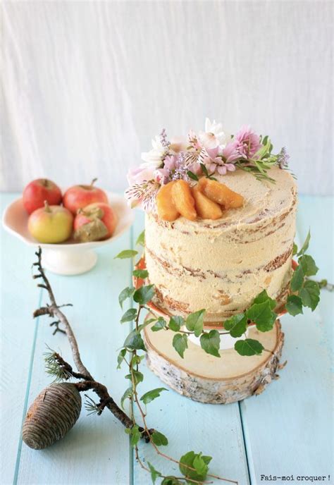 Superbe naked Cake aux pommes caramélisées sans gluten et sans beurre