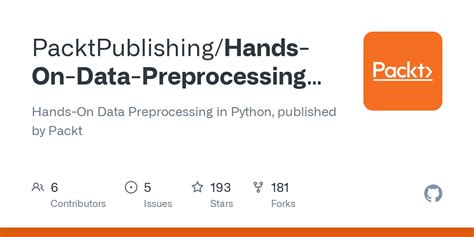 Hands On Data Preprocessing In Pythonlicense At Main · Packtpublishinghands On Data