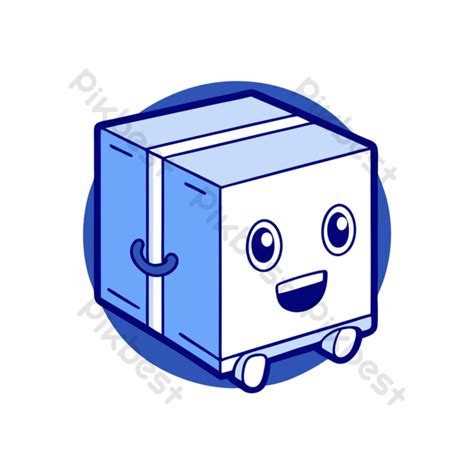 Box Wireframe Style Of Delivery Goods Online To Doors Dark Blue