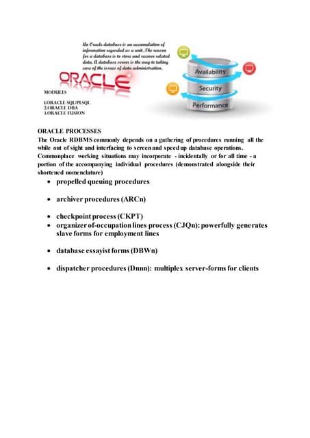 Oracle Processes Docx Databases Computer Software And Applications