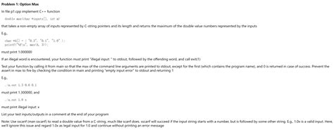 Solved Problem 1 Option Max In File P1cpp Implement C