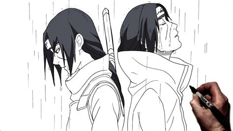 How To Draw Itachi Anbuakatsuki Step By Step Naruto Youtube