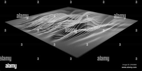 Wireframe Plane Structure Dark Grey Modern Abstract Virtual Grid