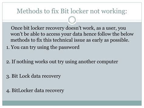 PPT BitLocker Recovery Key How To Fix The BitLocker Recovery Key From Cmd PowerPoint