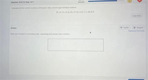 solved question 10 ﻿of 12 ﻿step 1 ﻿of 1correctcalculate
