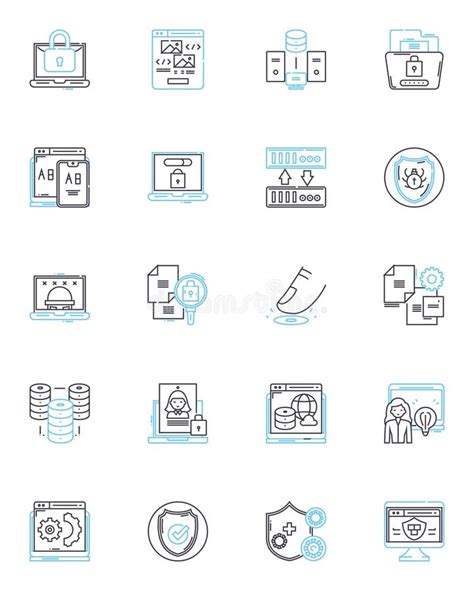 Nerk Security Linear Icons Set Firewall Encryption Authentication
