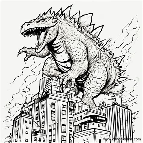 My Godzilla By Thereal Thdoctor Coloring Pages Adult Difficult Hot