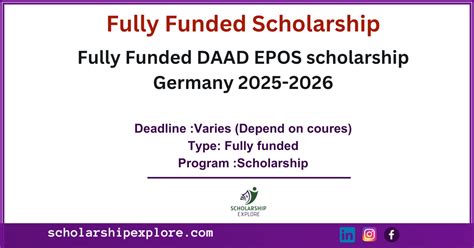 Fully Funded Daad Epos Scholarship For Developing Countries 2025 2026
