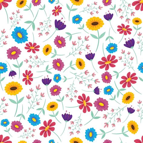 Spring Floral Seamless Pattern Background 4983036 Vector Art At Vecteezy