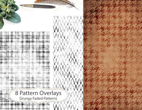 Grungy Pattern Overlays Png Paper Patterns Faded Overlays Etsy Uk