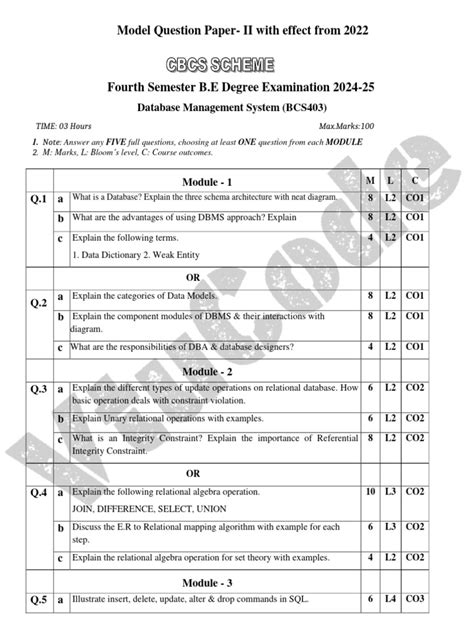 Vtucode In Bcs403 Model Paper 2022 Scheme Pdf No Sql Databases
