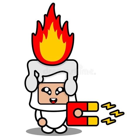 Magnet White Wax Mascot Costume Stock Vector Illustration Of Evening