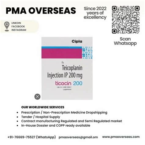 Teicoplanin 200 Mg Injection At Rs 580 Piece टेइकोप्लैनिन इंजेक्शन In