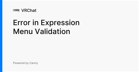Error In Expression Menu Validation Voters Vrchat