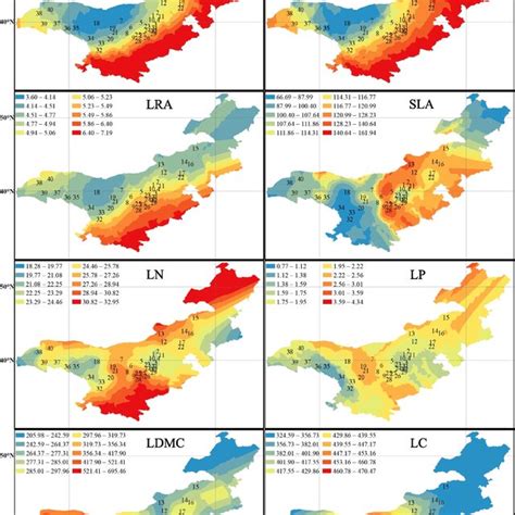Prediction Of Leaf Trait Pattern Distribution The Maps Are Created By