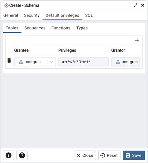 Schema Dialog — Pgadmin 4 6 21 Documentation