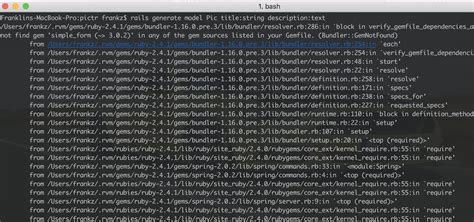 Rails Generate Model Error In Ruby On Rails Stack Overflow
