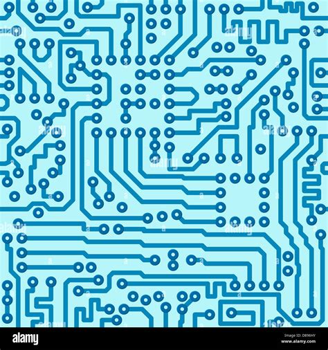 Electronic Technology Digital Circuit Blue Board Seamless Pattern