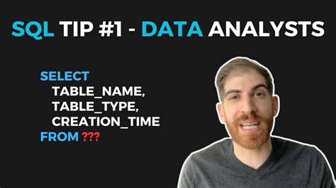 sql tip 1 for data analysts bigquery and information schema youtube