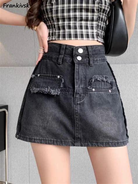 Skirts Women High Waist Solid Slim Sexy A Line Vintage Summer Fit All