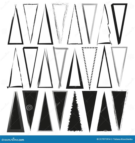 Triangular Forms Vector Variety Black And White Triangle Set