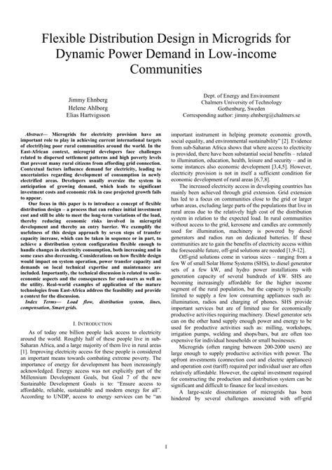 pdf flexible distribution design in microgrids for dynamic power demand in low income communities