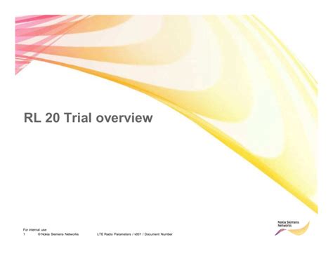 rl 20 trial overview lte radio parameters