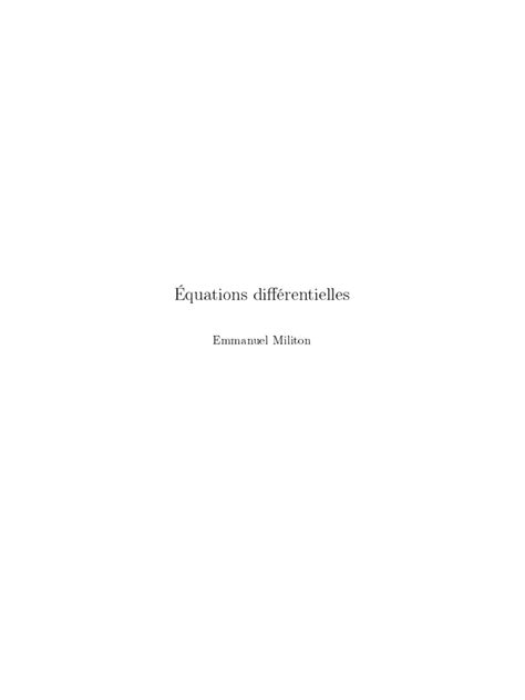 Equa Diff Resume Cours Pdf Concepts Mathématiques Théories De Matrice