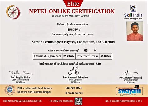 Sri Dev V On Linkedin Nptel Sensortechnologies Iot Learningjourney Electronics Physics