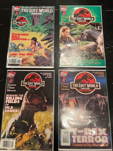 Jurassic Park Ts Vintage Comic Book Set Of 4 Topps Comics