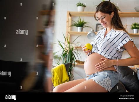Nutrition And Diet During Pregnancy Pregnant Woman Pays Attention To