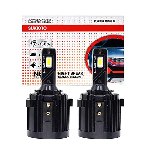2PCS-SUKIOTO-JAPAN-CLASSIC-H7-Canbus-LED-Headlight-Bulb-White-H7-Low ...