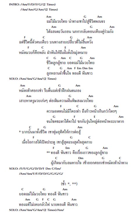 คอร์ด เนื้อเพลง นายทองดีฟันขาว แอ็ด คาราบาว Chordza คอร์ดเพลง คอร์ด