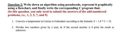 solved question 2 write down an algorithm using pseudocode