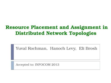 pptx resource placement and assignment in distributed network