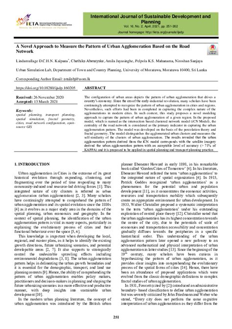 Pdf A Novel Approach To Measure The Pattern Of Urban Agglomeration