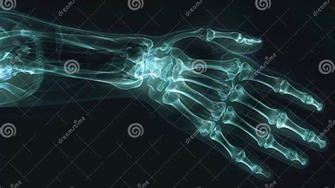 Radiographic View Of Human Hand Bones Highlighting Skeletal Structure